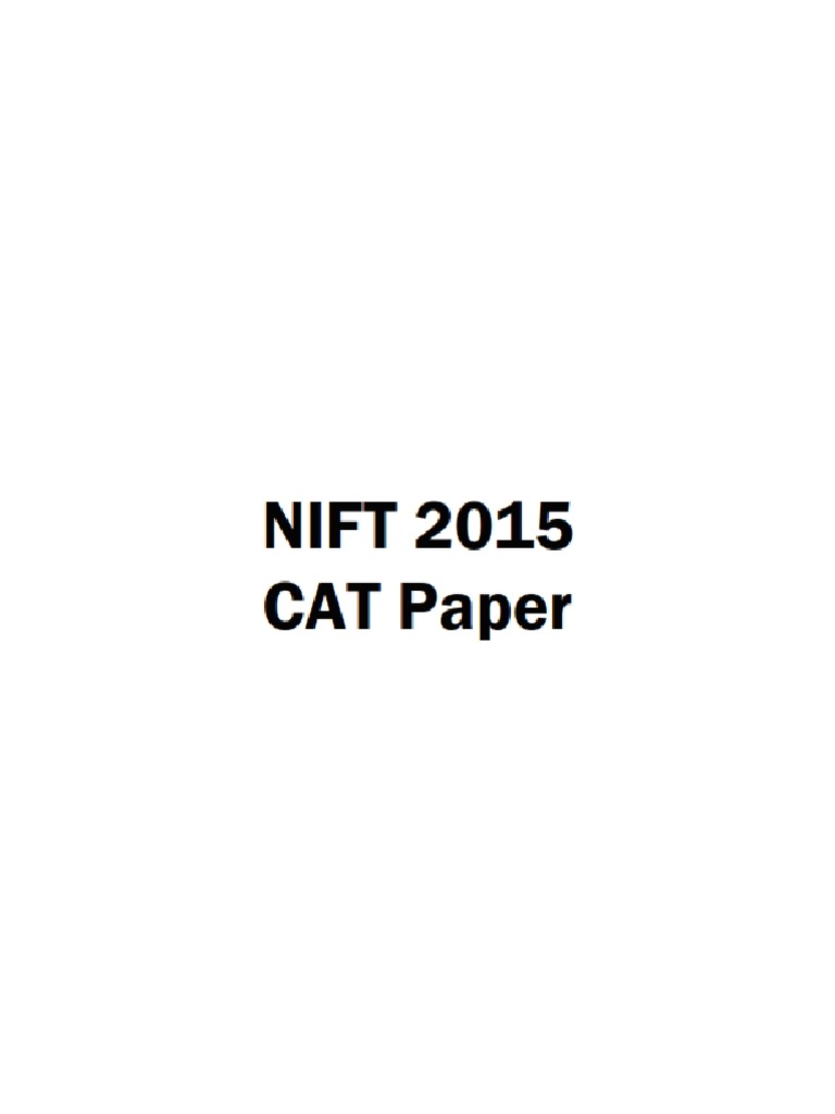NIFT 2015 CAT Paper | PDF