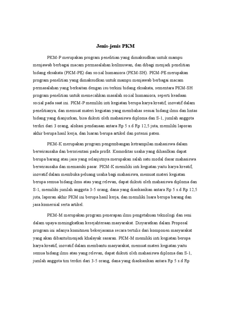 Jenis-Jenis PKM | PDF
