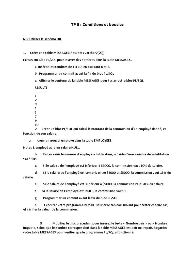 TP3 PLSQL Bousetta | PDF | Programmation informatique | Informatique