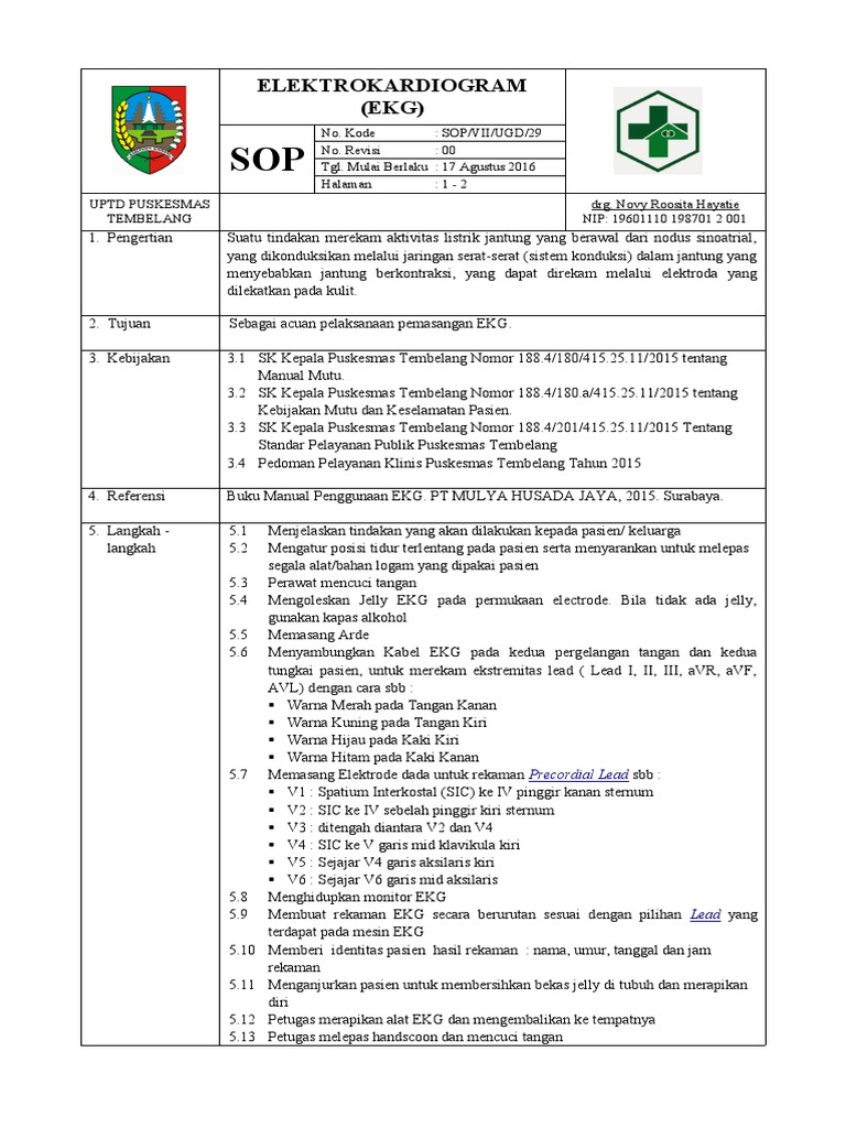 29 Sop Pemakaian Ekg | PDF