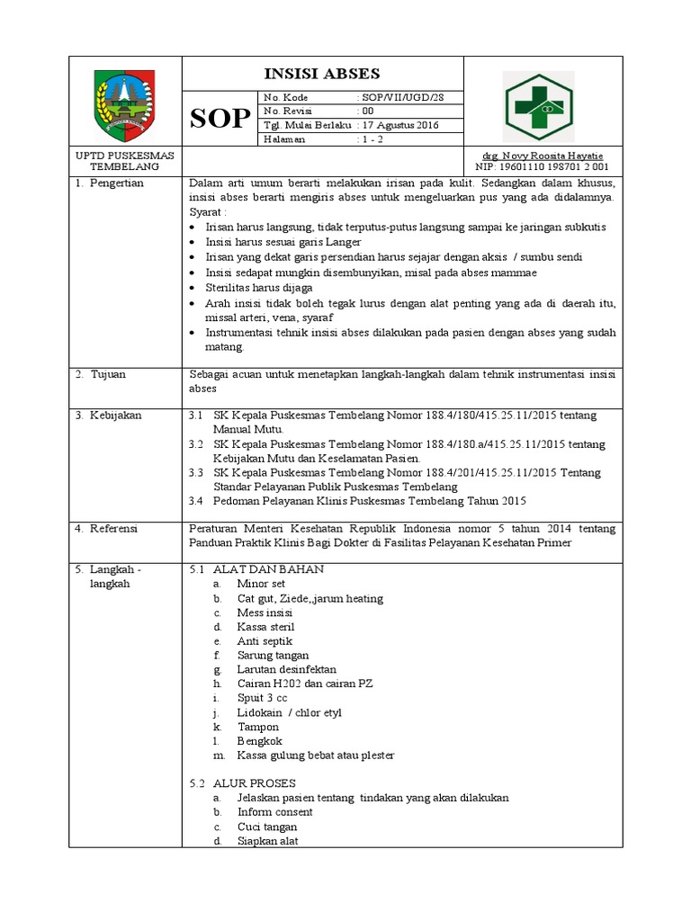 Prosedur Insisi dan Drainase Abses | PDF