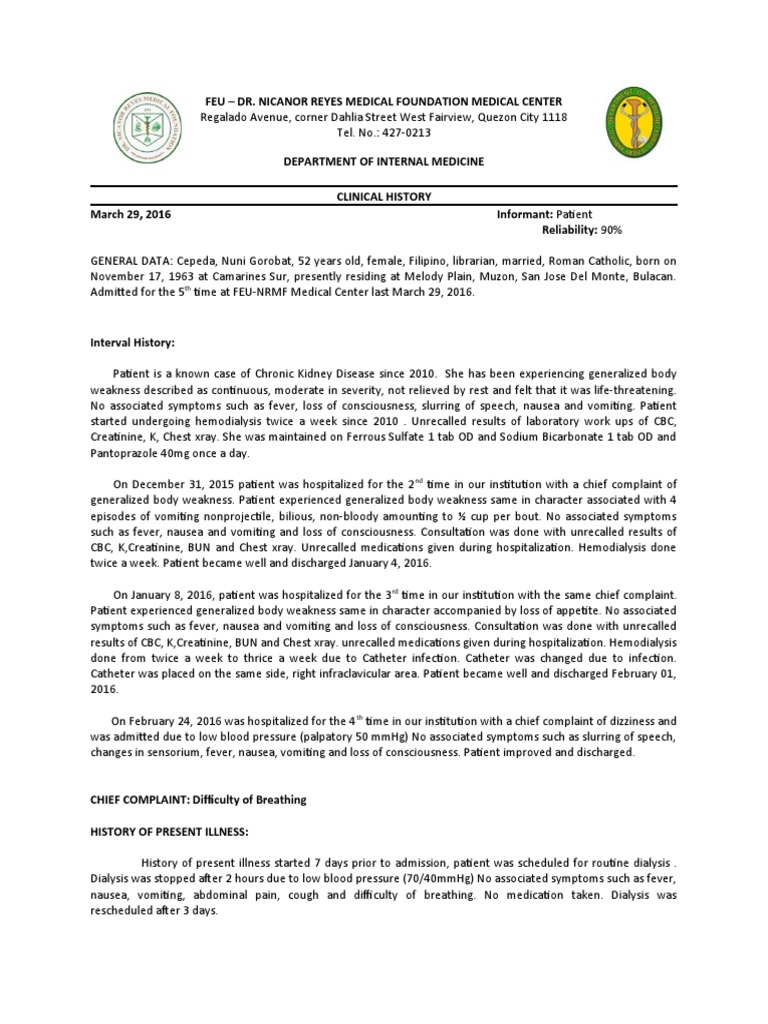 Feu - Dr. Nicanor Reyes Medical Foundation Medical Center | PDF | Human ...