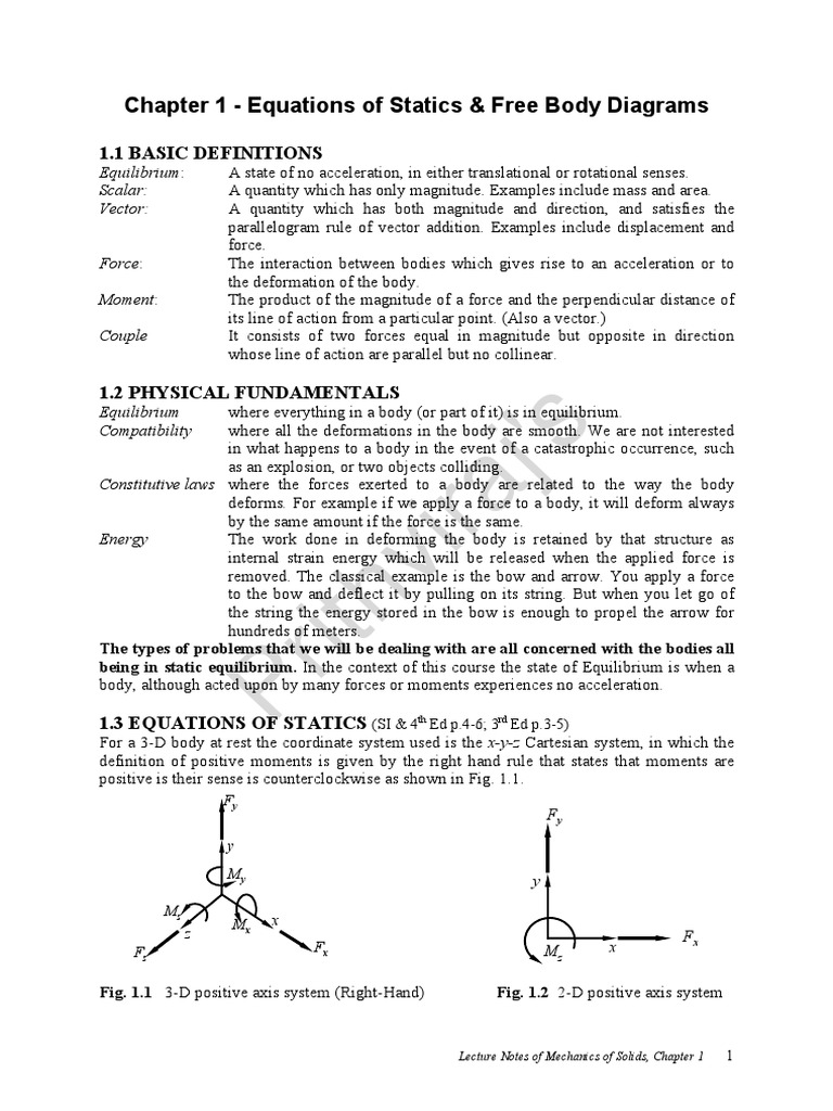 Mechanics of Solids: Statics & Stress | PDF | Deformation (Engineering ...