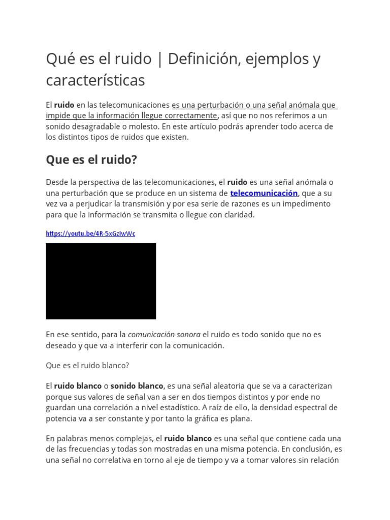 Qué Es El Ruido | PDF | Sonido | Electrónica