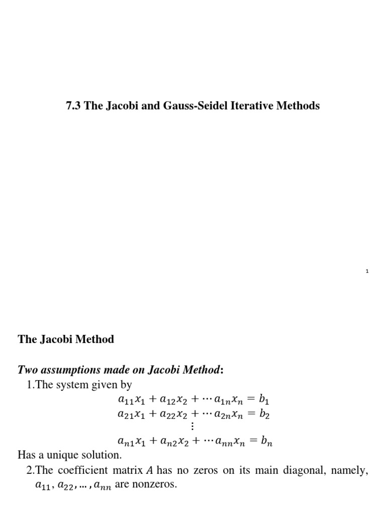Gauss Seidel Jacobi | PDF | Mathematical Analysis | Applied Mathematics