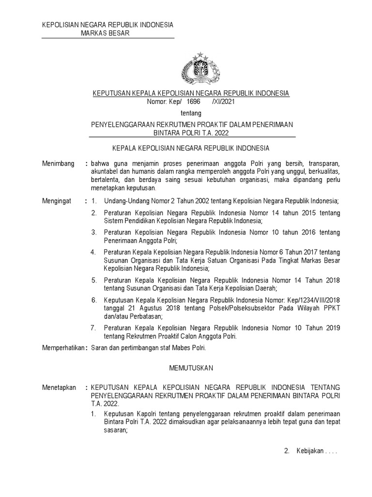 Kep Rekpro Bintara 2022 9 Nov | PDF