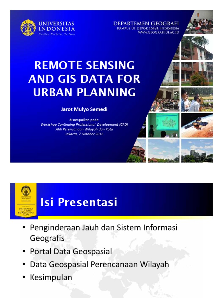 201610-CPD Ahli Perencanaan Wilayah Kota-04-03-Remote Sensing GIS Data For Urban Planning | PDF