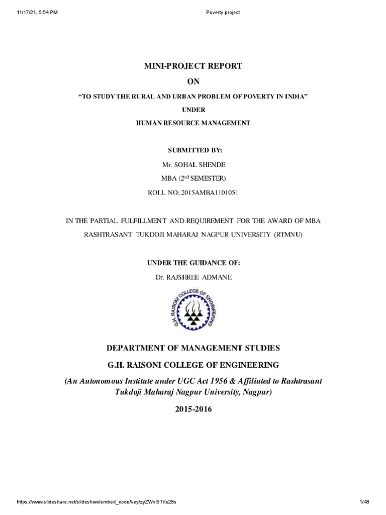 Poverty Project Overview | PDF