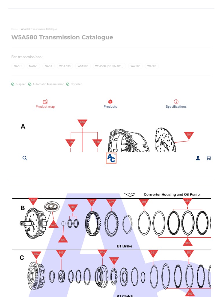 W5A580 Transmission Catalogue - Automatic Choice | PDF | Transmission ...