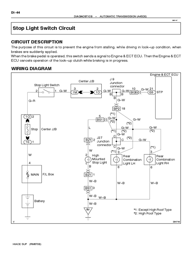 Stop Light Switch Circuit Diagnosis | PDF | Switch | Transportation ...