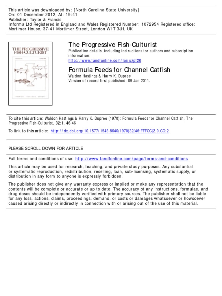 The Progressive Fish-Culturist | PDF