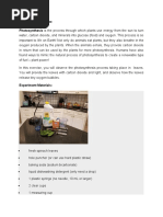 Photosynthesis Experiment with Spinach | PDF | Sodium Bicarbonate