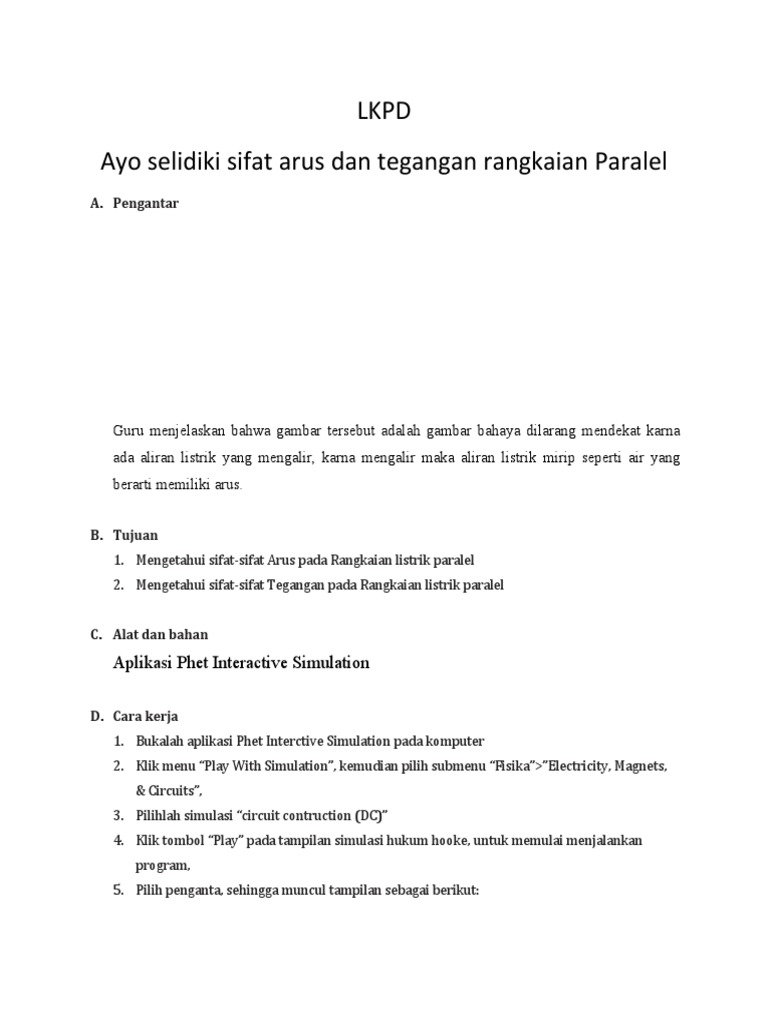 LKPD-PHET Rangkaian Seri Dan Paralel | PDF