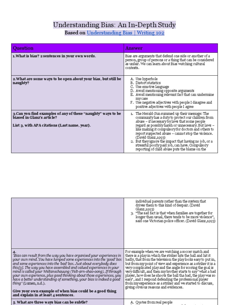 Understanding Bias - An In-Depth Study | PDF | Bias | Argument