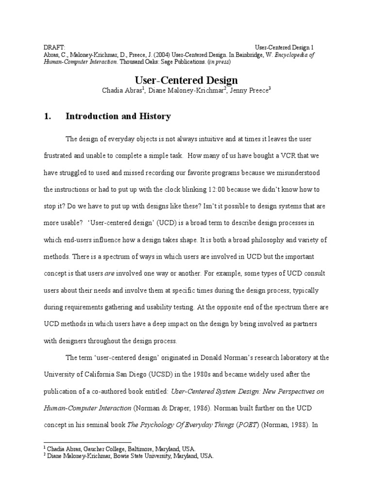 User-Centered Design Chadia Abras | PDF | Usability | Human–Computer Interaction