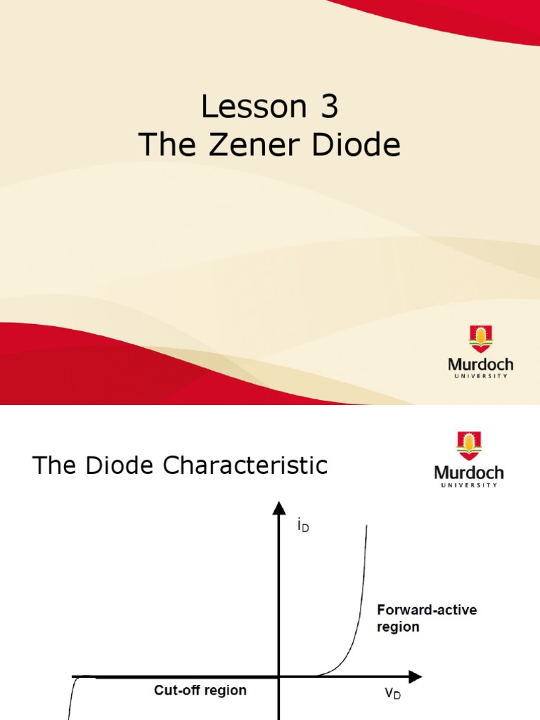 Lesson 3 - The Zener Diode | PDF | Electronics | Electrical Engineering