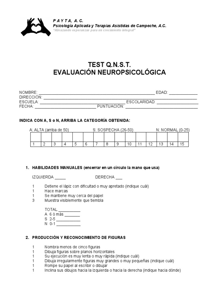 Test QNST | PDF | Mano | Anatomía humana