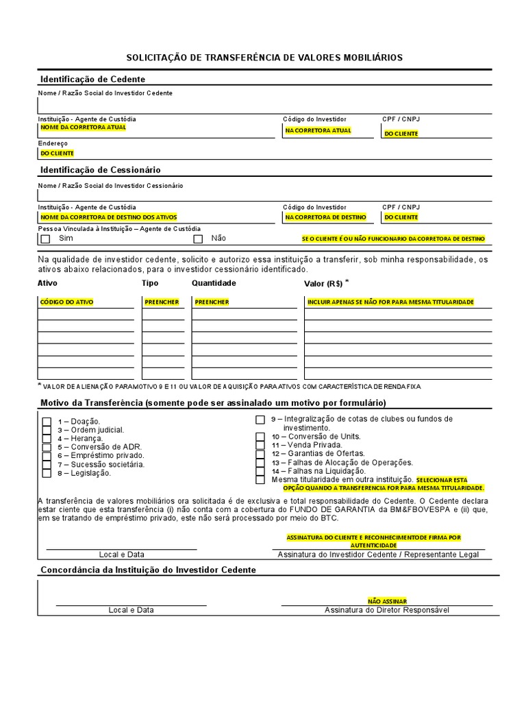 Modelo STVM Preenchida | Download grátis PDF | Impostos | Investimentos
