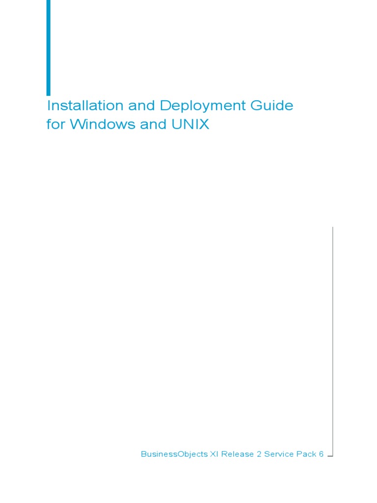 Business Objects Enterprise XI 2 SP 2 - Installation Guide For Windows and UNIX | Download Free ...