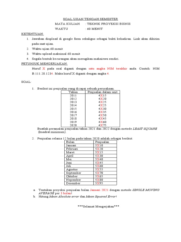 8 SOAL UTS TPB (2) Rabu 14.00 SMT GASAL 2021-2022 | PDF