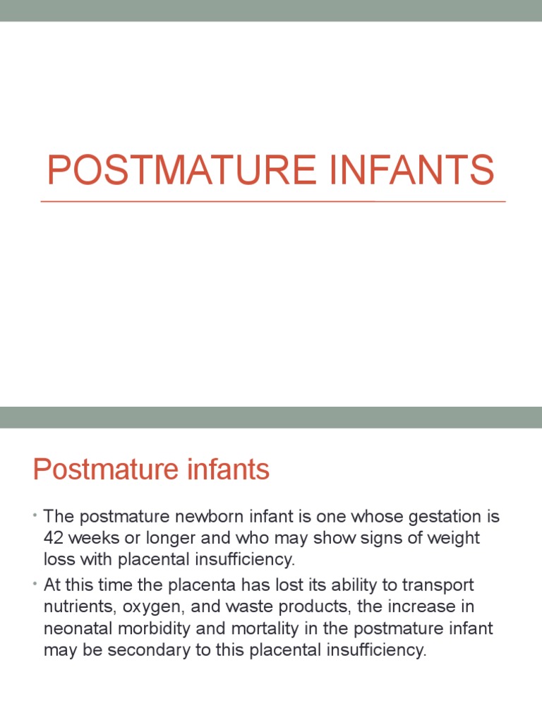 Postmature Infants 1 | PDF | Health Sciences | Diseases And Disorders