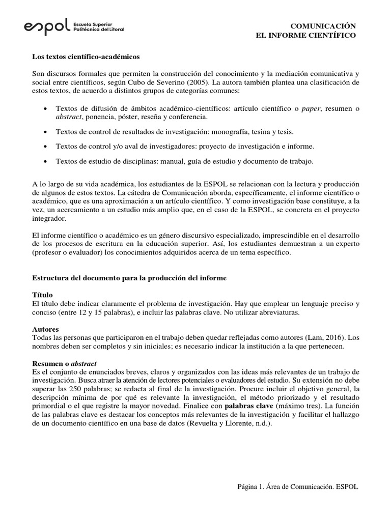 Formato Informe Científico | PDF | Teoría | Metodología