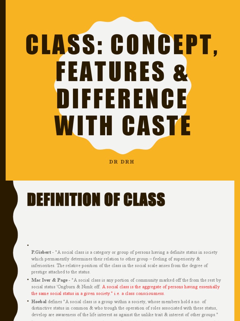 Class Concept Vs Caste II | PDF | Caste | Social Stratification