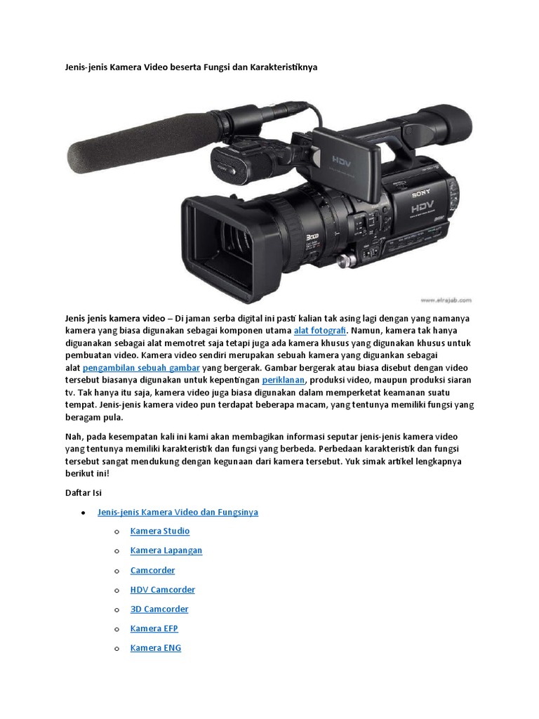 Jenis - Jenis Kamera | PDF