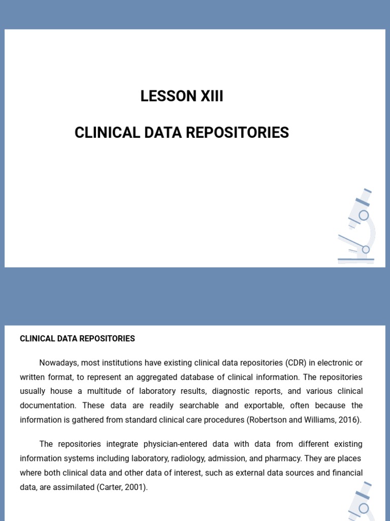 Clinical Data Repositories | PDF | Patient | Databases
