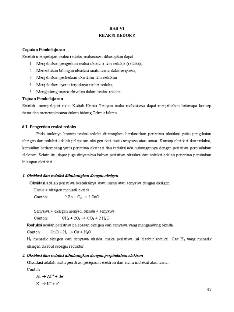 Bab VI Reaksi Redoks | PDF