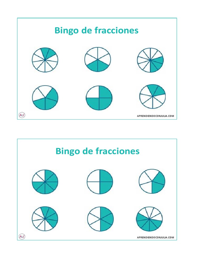 Bingo de Fracciones | PDF