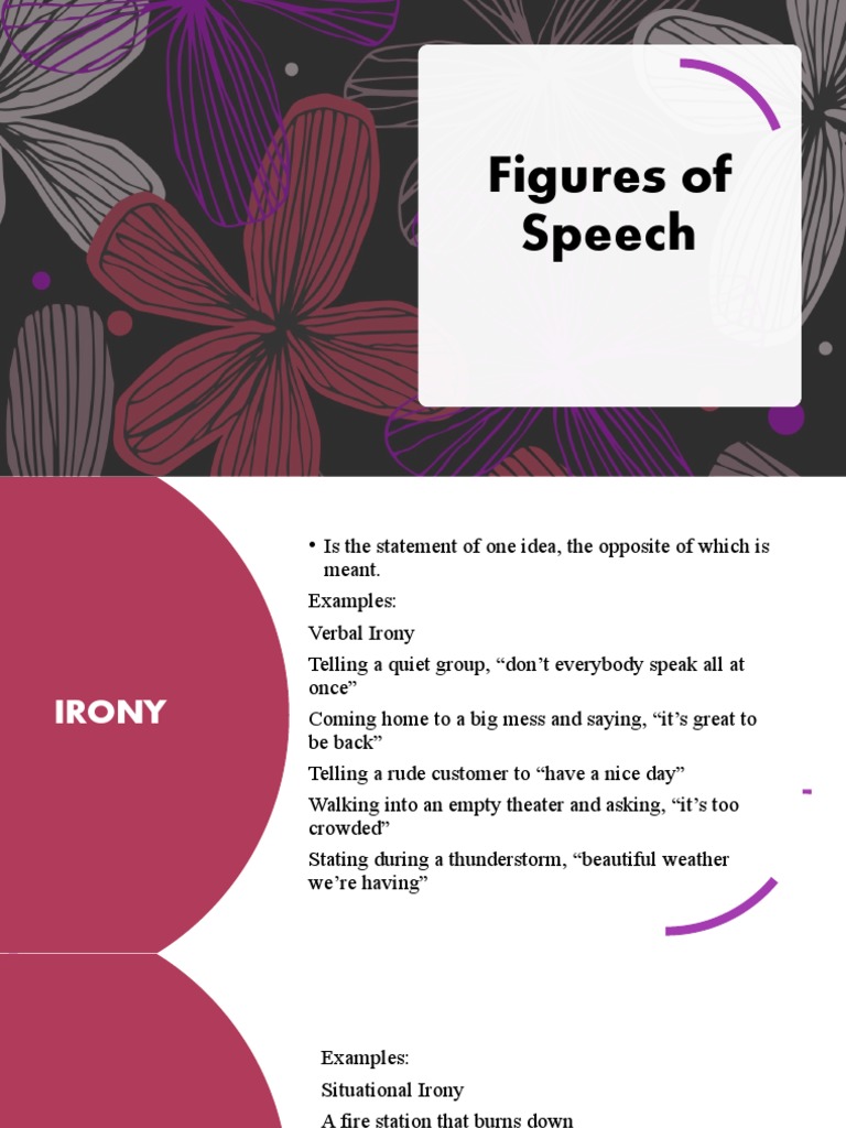 Figures of Speech: Irony, Metonymy, Apostrophe, and Oxymoron | PDF | Irony