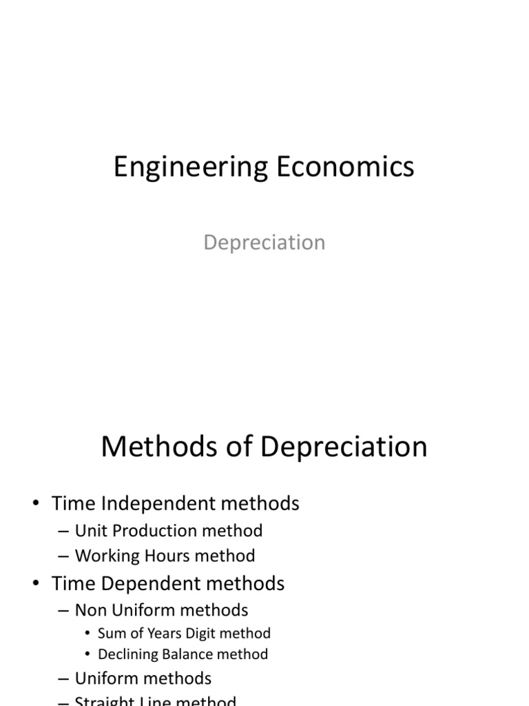 Engineering Economics: Depreciation | PDF