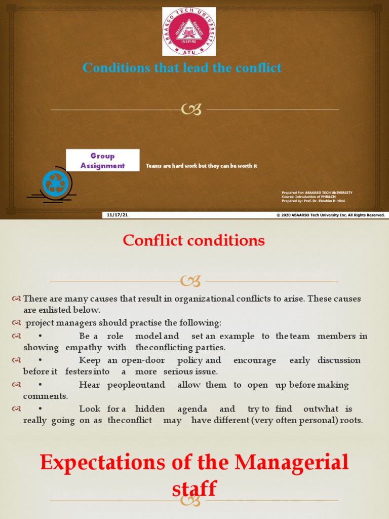 Conditions That Lead The Conflict | PDF | Psychological Concepts ...