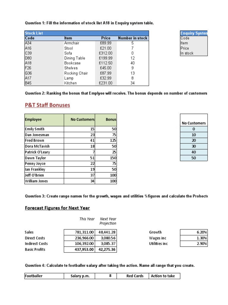 Homework Excel Practices 1 | PDF | Salary