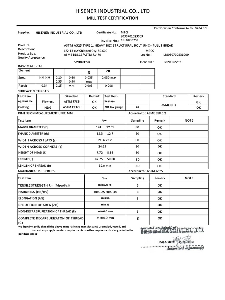 Perno Hex Unc Astm | PDF | Screw | Building Engineering