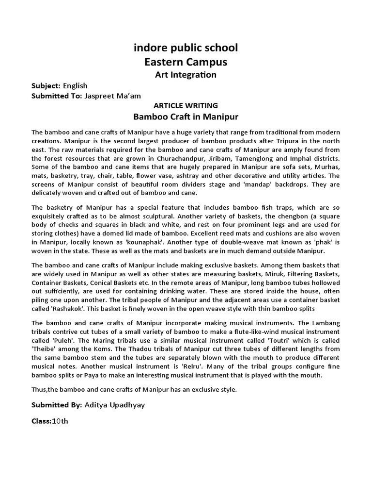 Bamboo Craft in Manipur | PDF | Basket Weaving | Bamboo