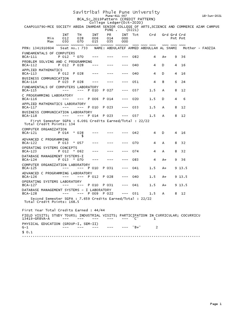 Fybca SC 2019pattern Credit Pattern New | PDF | Teaching Mathematics | Massive Open Online Course