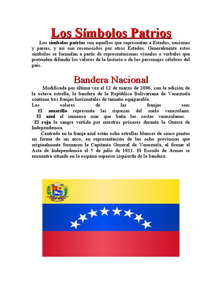 Símbolos Patrios de Venezuela | PDF