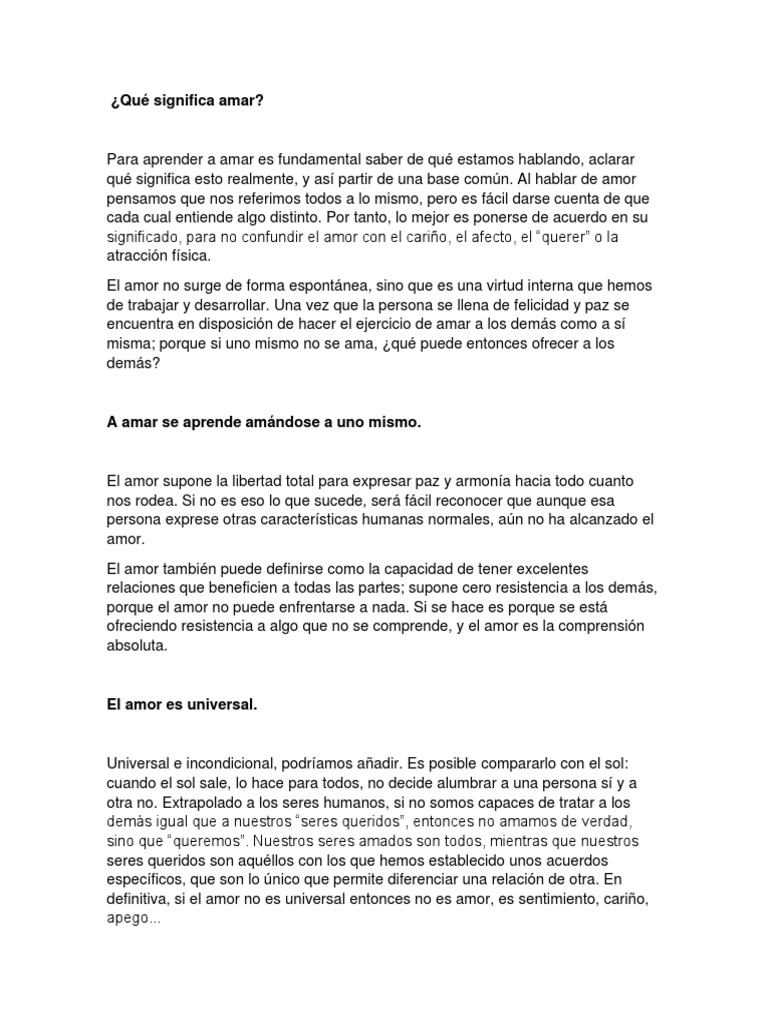 Qué significa amar | PDF | Amor | Felicidad