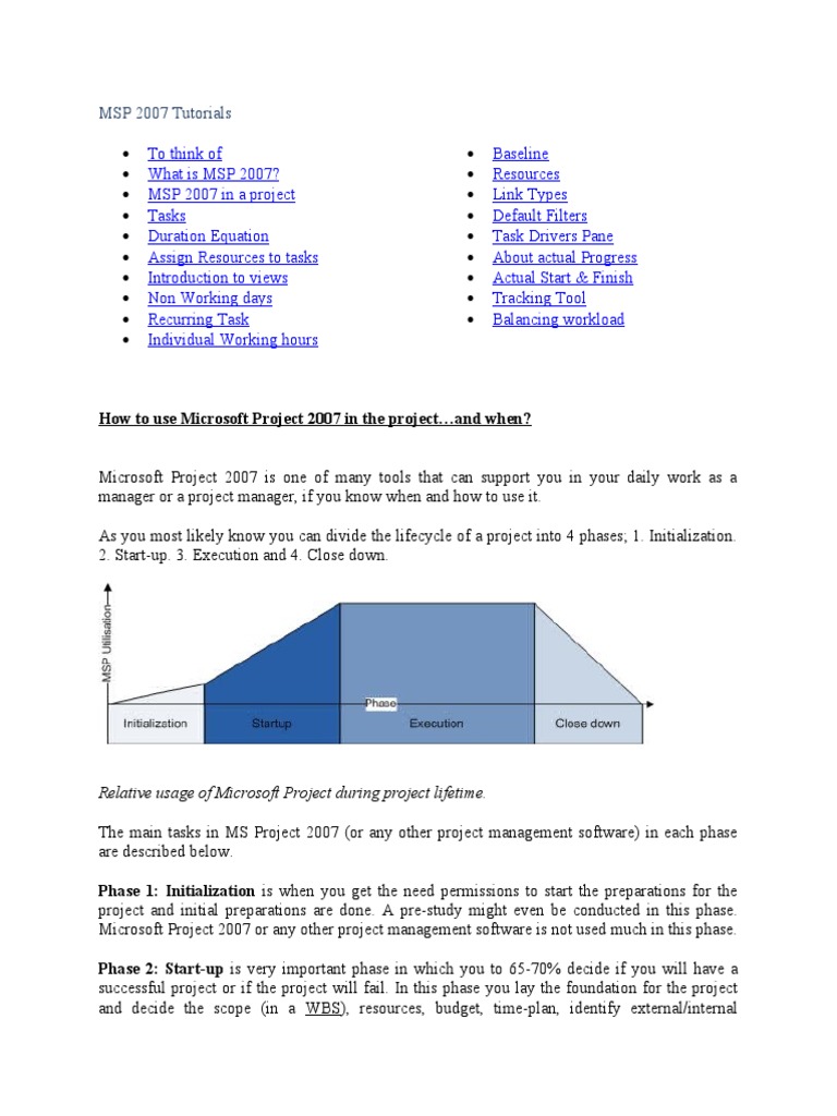 How To Use Microsoft Project 2007 In The Project Download Free Pdf