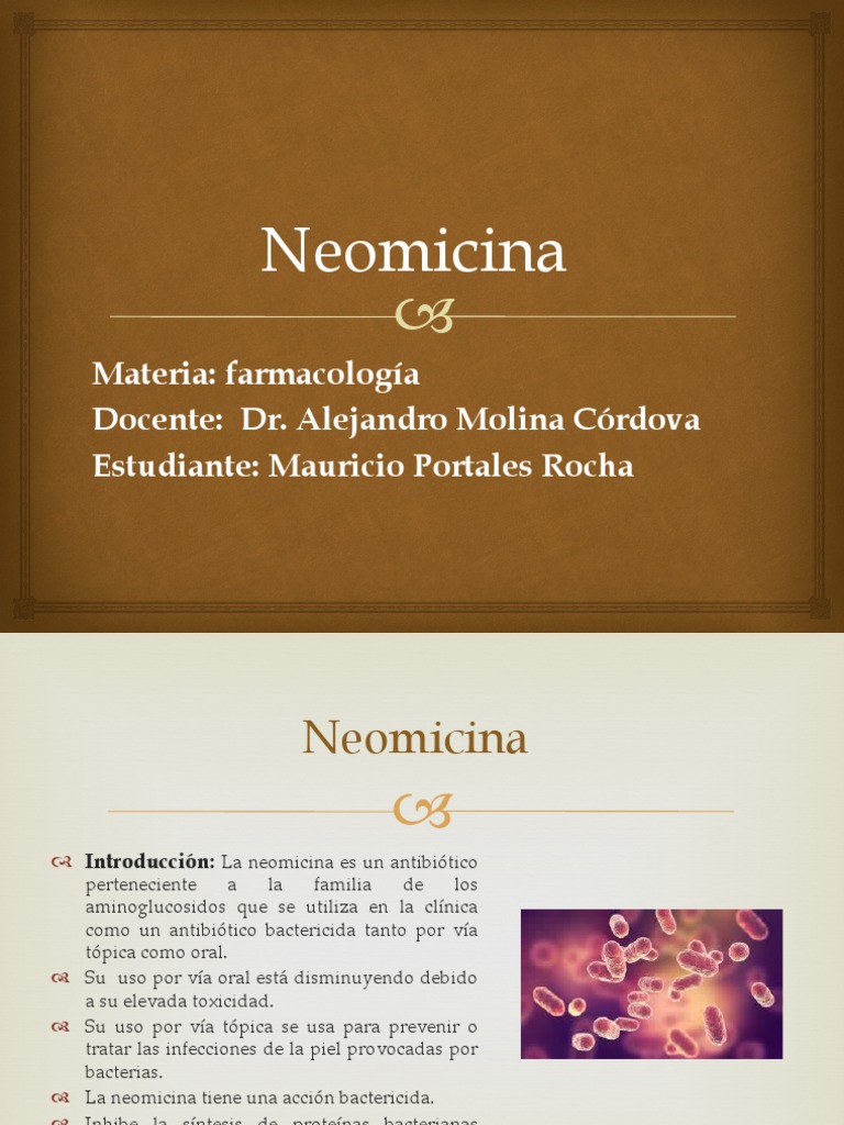 Características generales y uso terapéutico de la neomicina | PDF ...