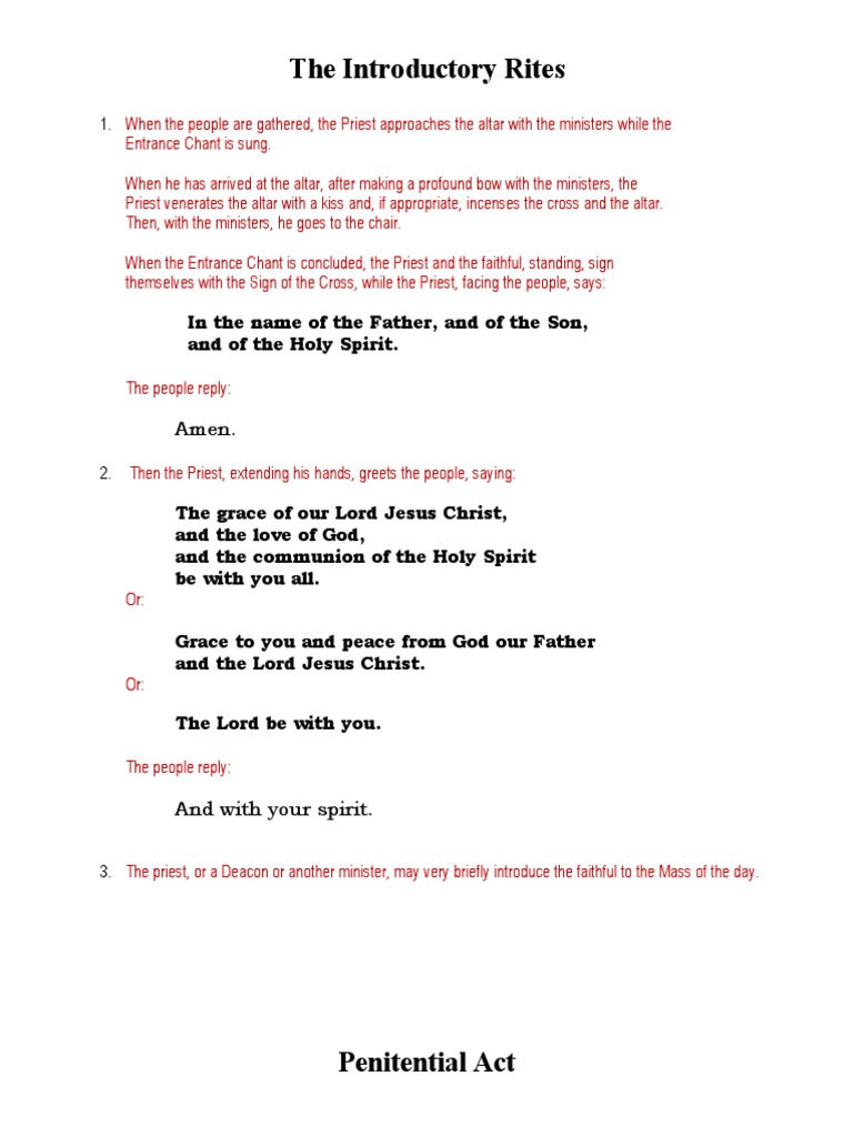 The Introductory Rites: Amen | Download Free PDF | Mass (Liturgy ...