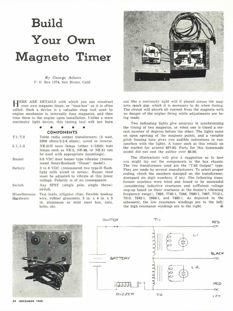 Build Your Own Magneto Timer | PDF | Transformer | Switch