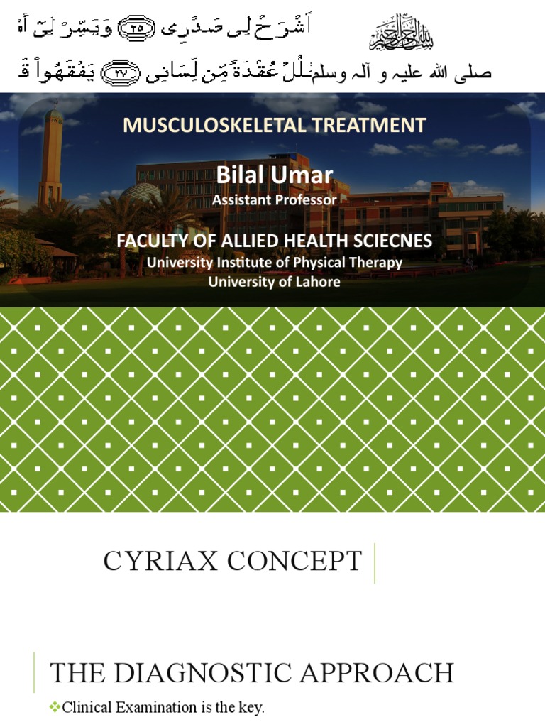 Cyriax Concept and Treatment Approaches for Musculoskeletal Conditions ...