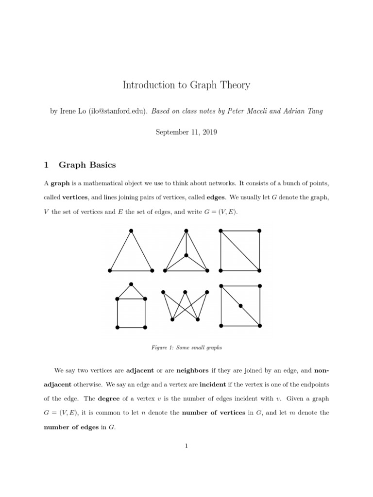 2019bmc Irenelo Graphtheory Handout 0 Pdf Vertex Graph Theory Mathematical Relations 