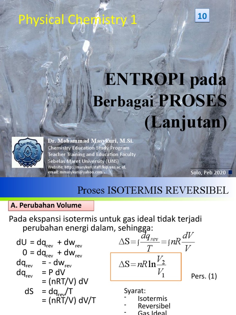 10 - Entropi Pada Berbagai Proses (Lanjutan) - Masykuri | PDF | Sains ...