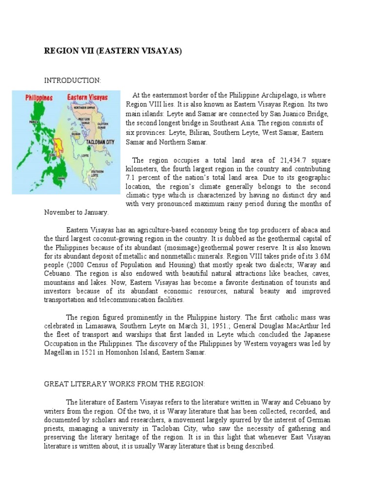Region Vii Intro. & Great Literary Works | PDF