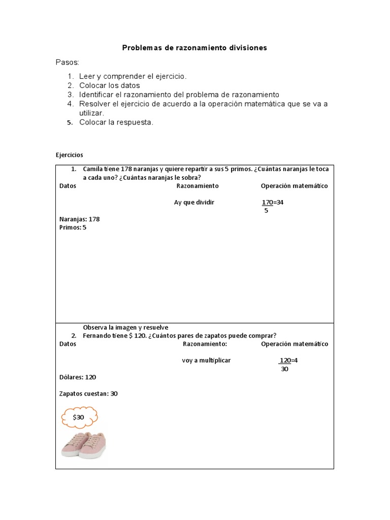 Problemas de Razonamiento con División | PDF