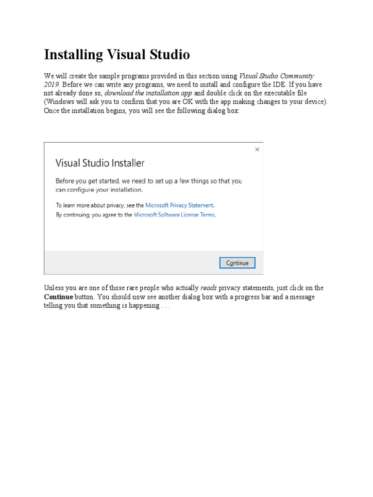 Installing Visual Studio | PDF